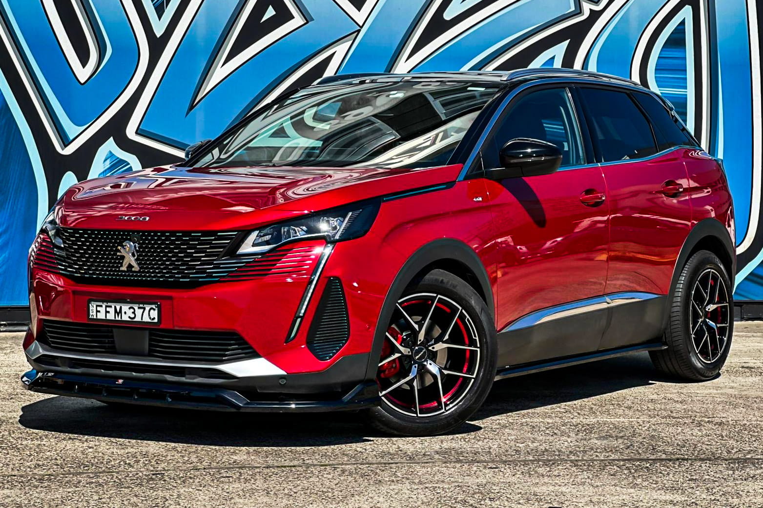 peugeot 3008 hussla viper machine face candy red inner strip wheel #20772