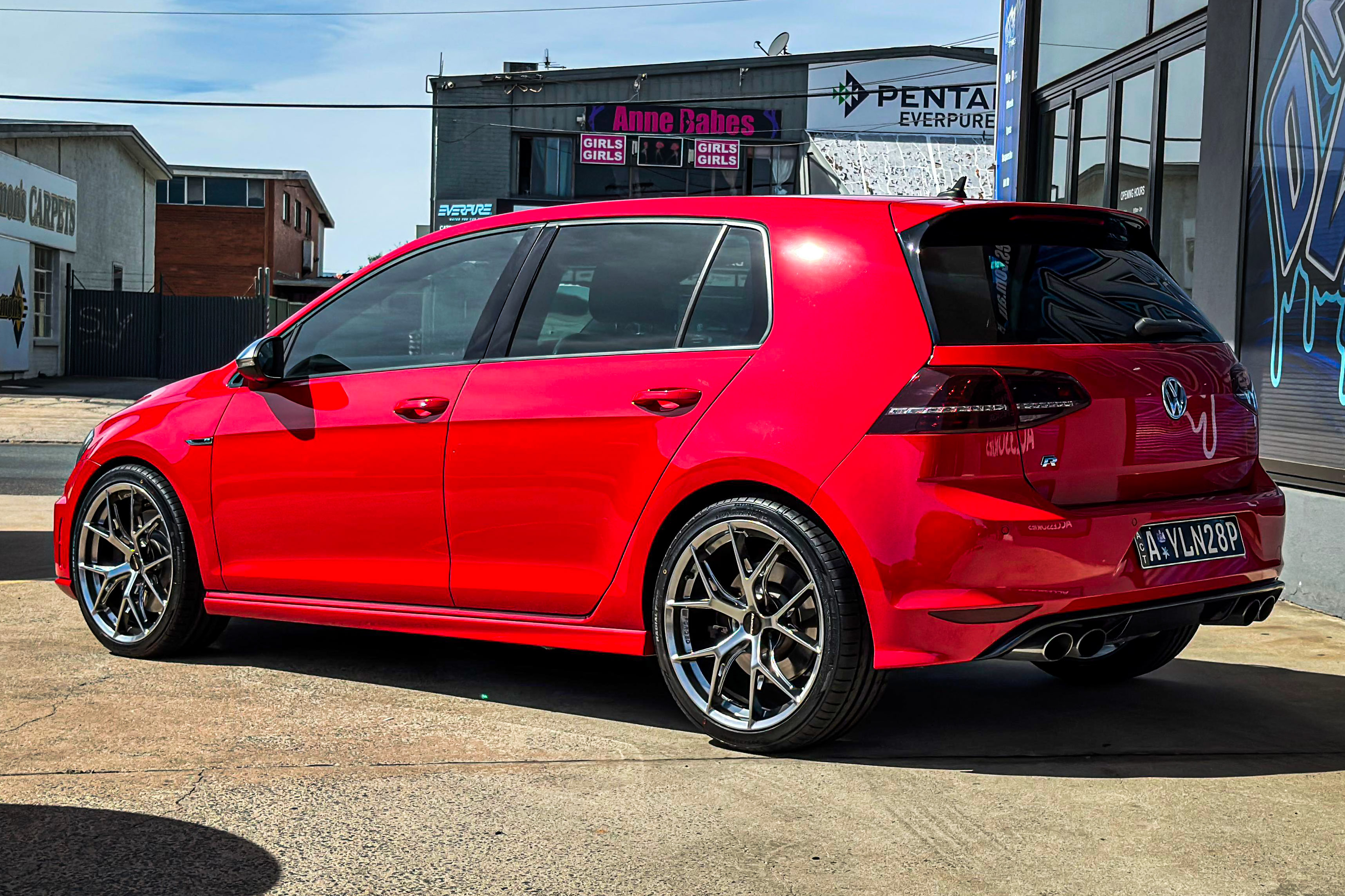 volkswagen golf hussla forged b6 diamond black wheel #20906