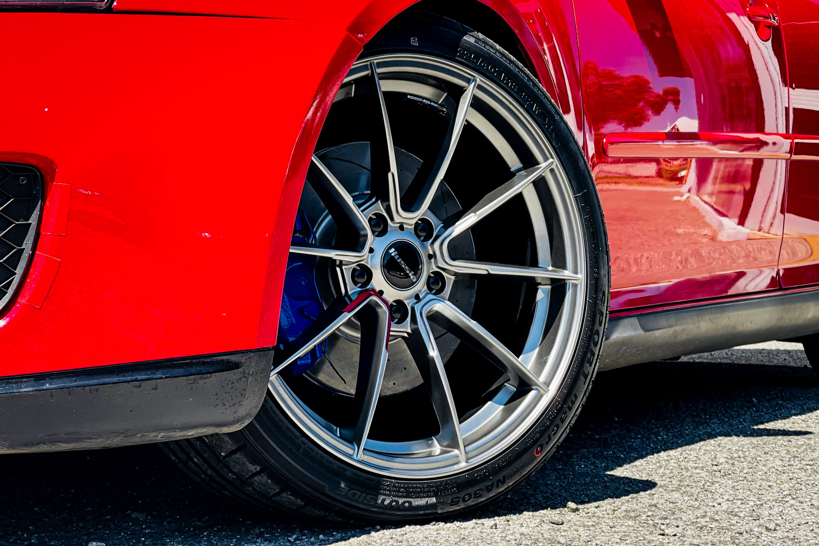 volkswagen golf hussla zenki hyper diamond candy red accent wheel #20942