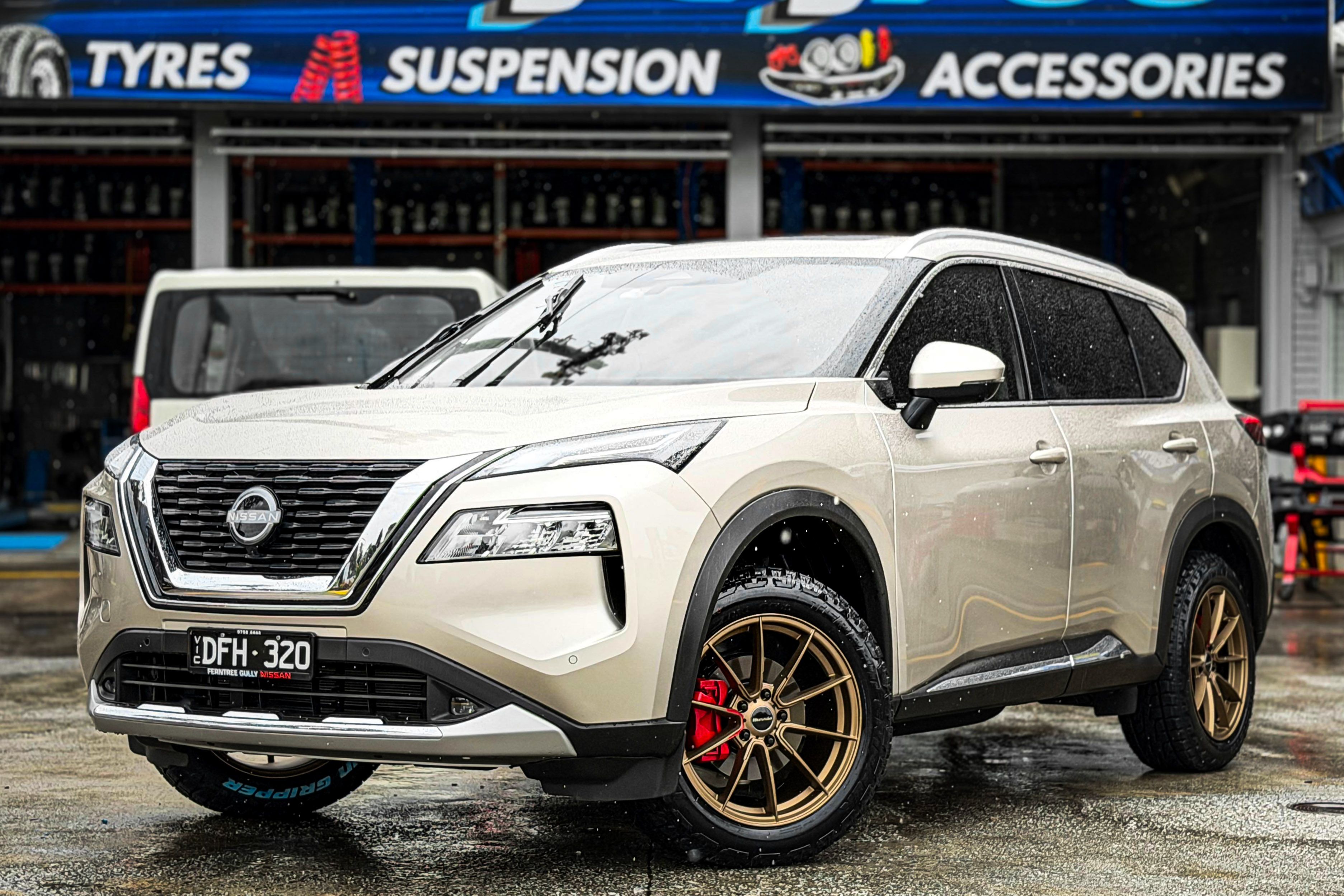 nissan x-trail hussla zenki matte bronze candy red accent wheel #21397
