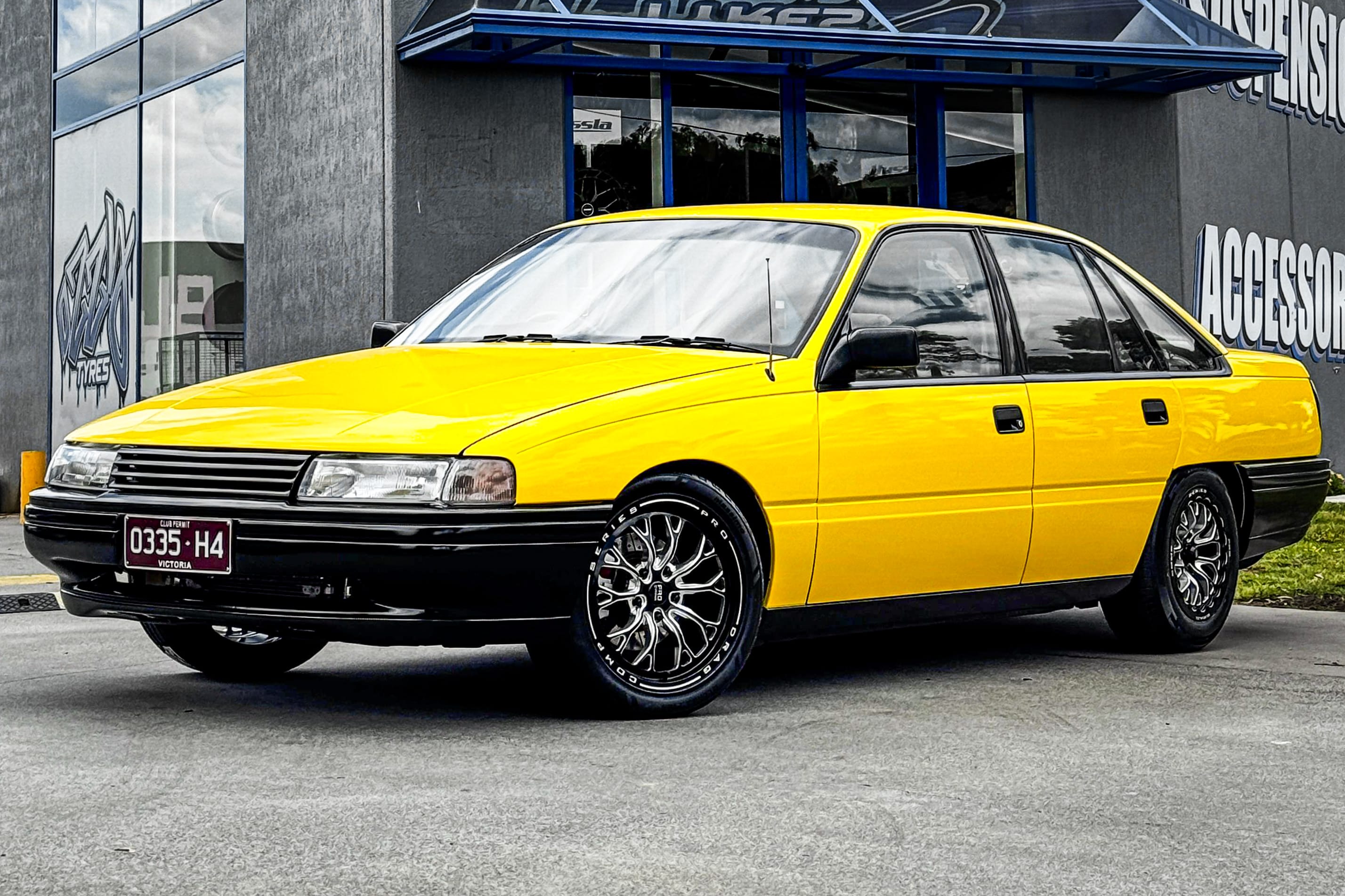holden commodore pro drag comp series gloss black brushed milled wheel ...