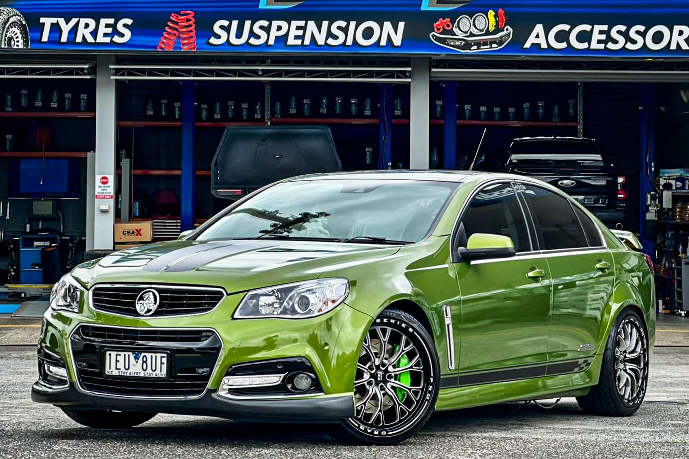 holden commodore pro drag comp series gloss black brushed milled wheel ...