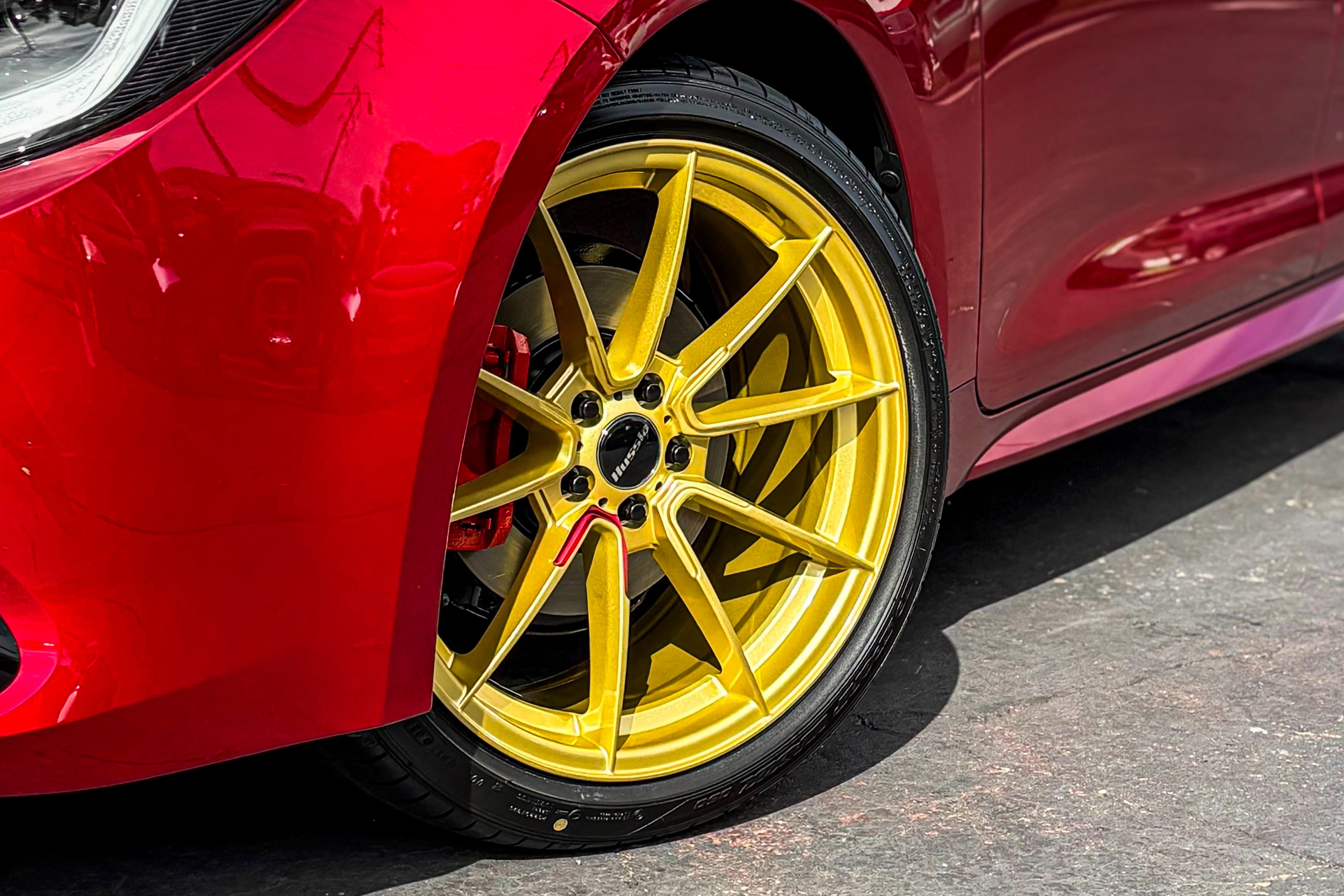 toyota corolla hussla zenki bright gold candy red accent wheel #22059