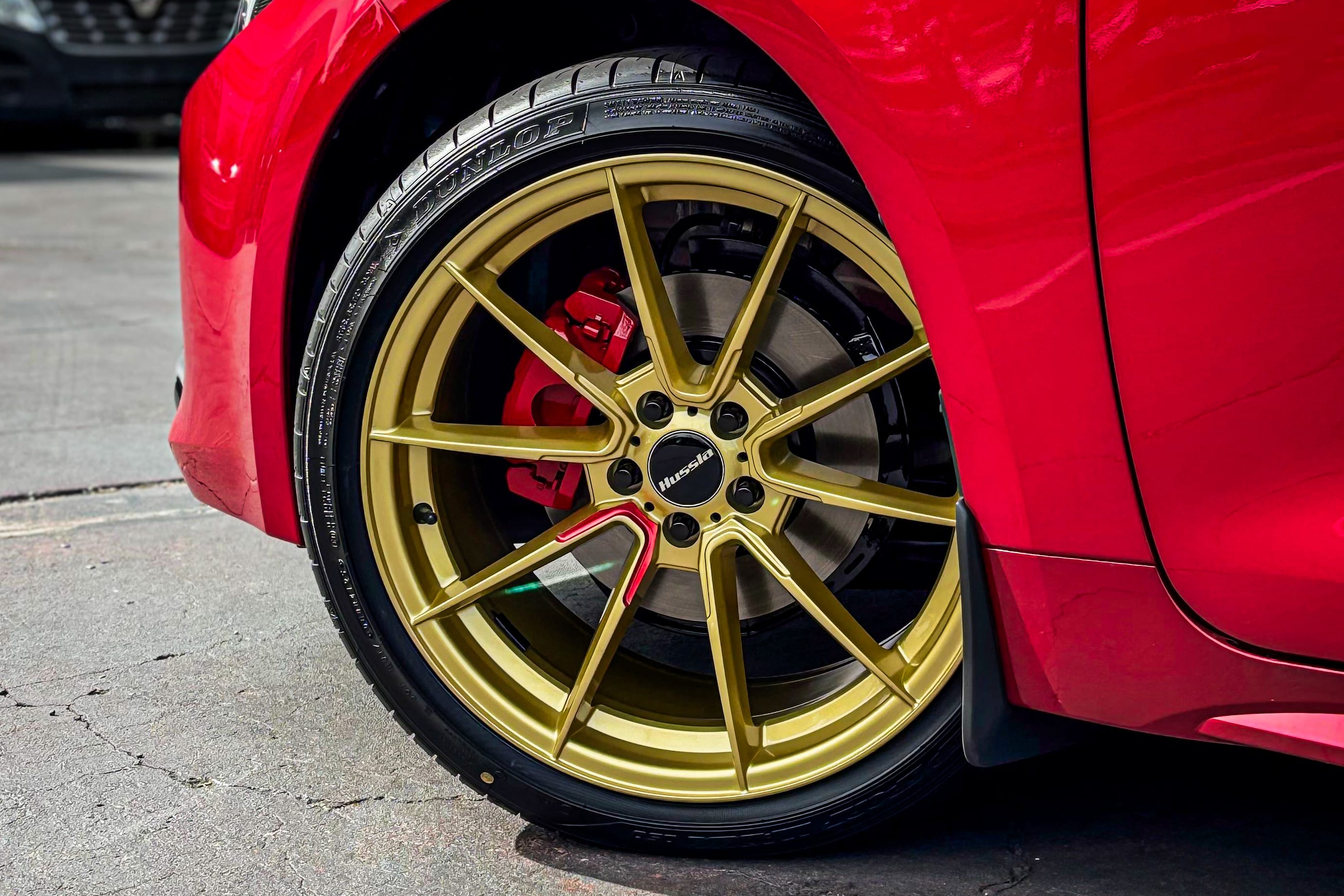 toyota corolla hussla zenki bright gold candy red accent wheel #22059