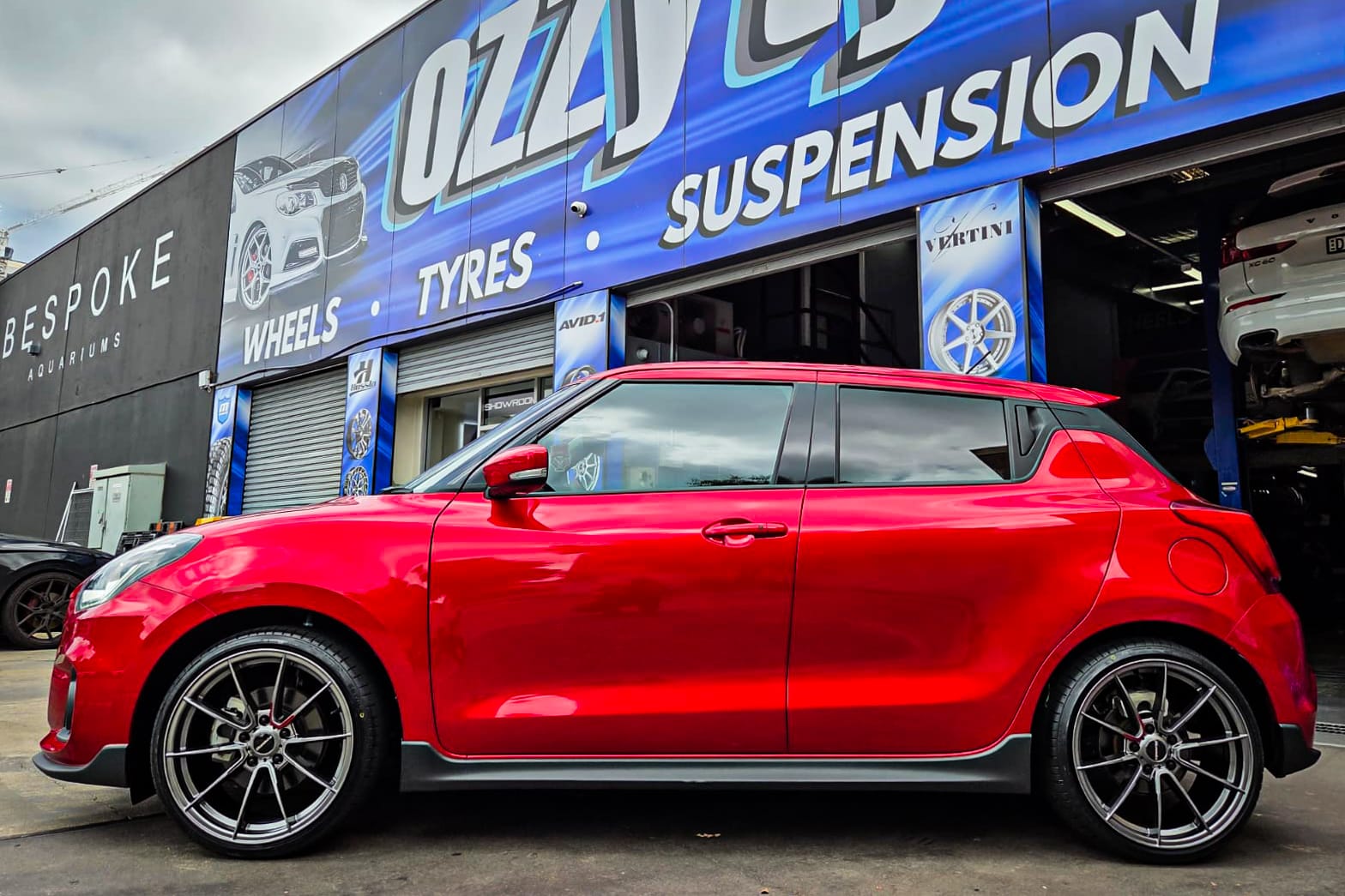 suzuki swift sport hussla zenki hyper diamond candy red accent wheel #22604