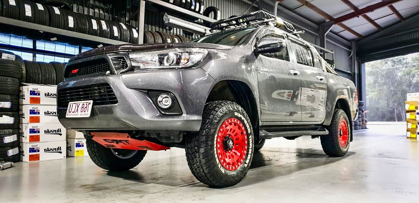 toyota hilux trd hussla strikeforce candy red wheel #2285