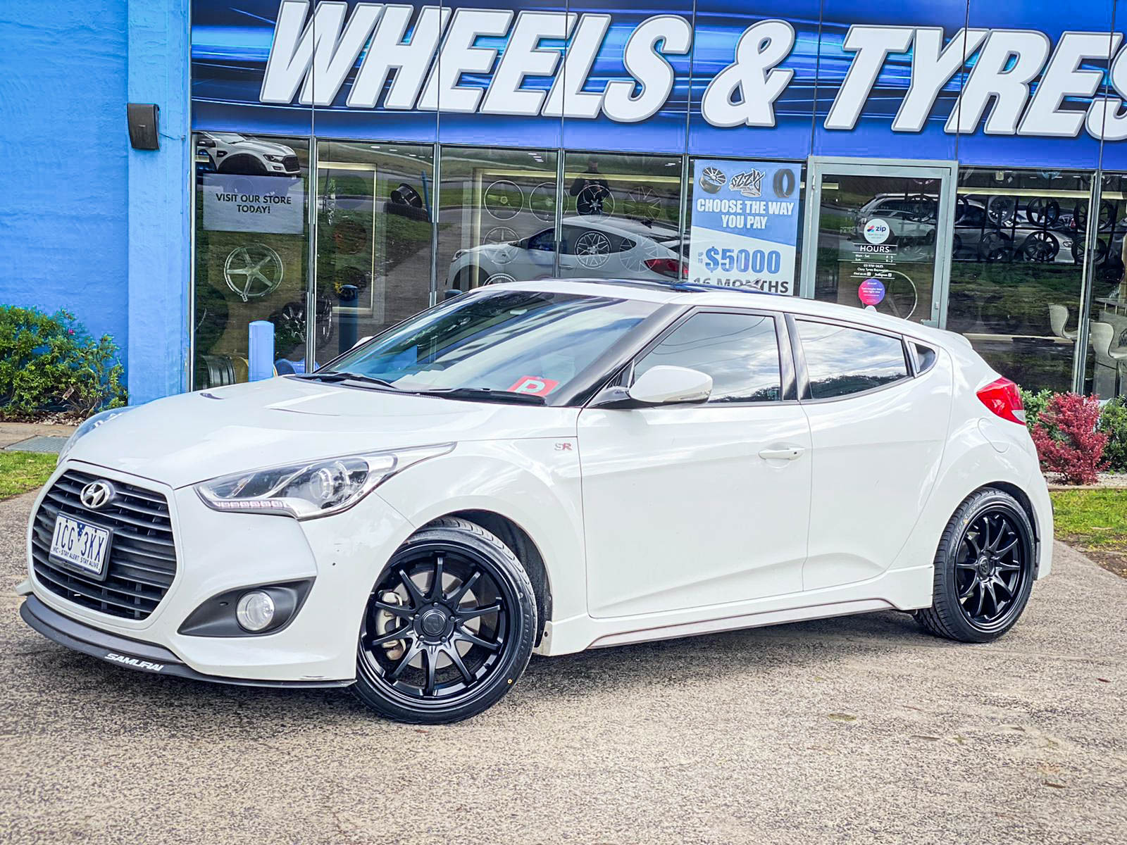 HYUNDAI VELOSTER HUSSLA JDM MATTE BLACK #2344