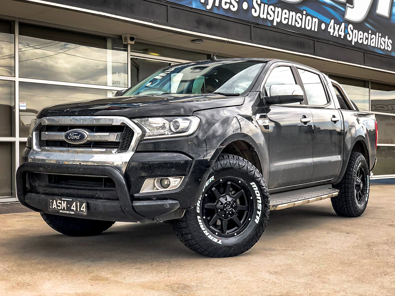 FORD RANGER HUSSLA STEALTH MATTE BLACK #2836