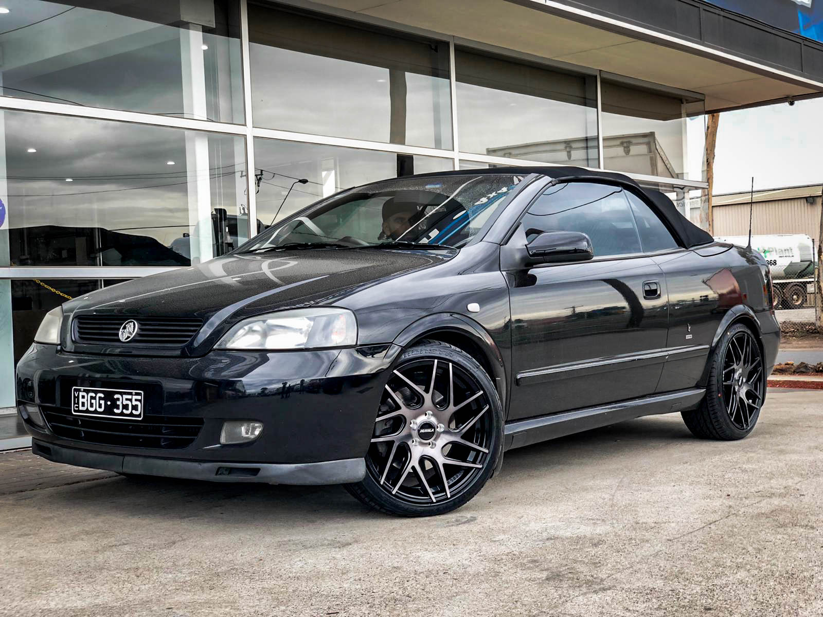 Holden astra hussla savage gloss black dark tint #2845