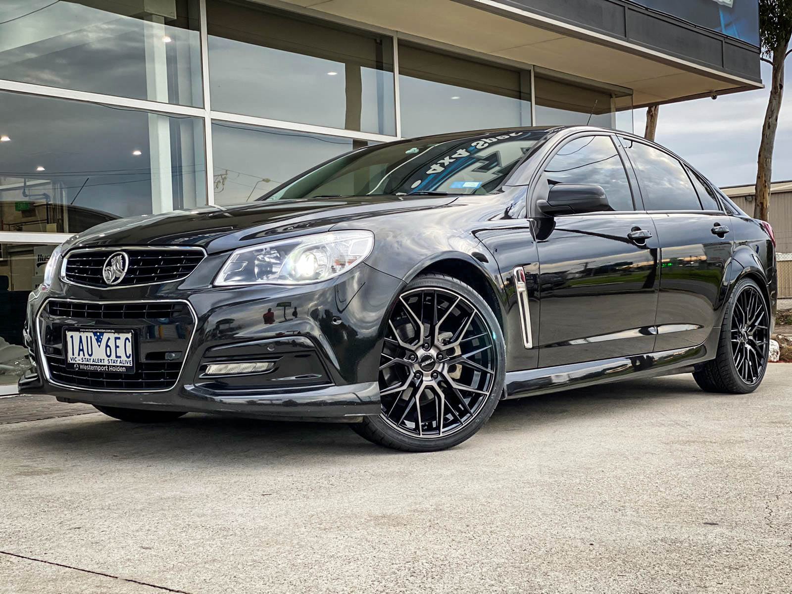 HOLDEN COMMODORE HUSSLA LIT GLOSS BLACK DARK TINT FACE #2894