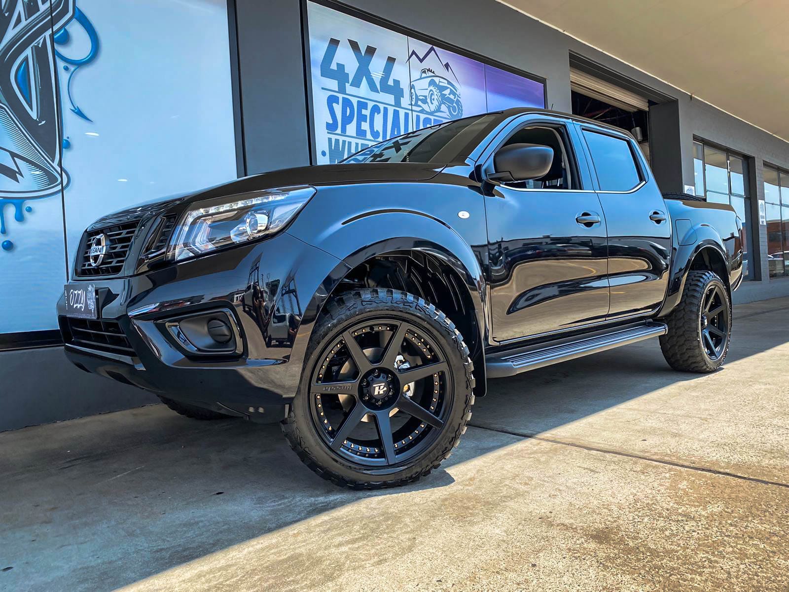 NISSAN NAVARA HUSSLA DYNASTY MATTE BLACK GOLD RIVETS #3231