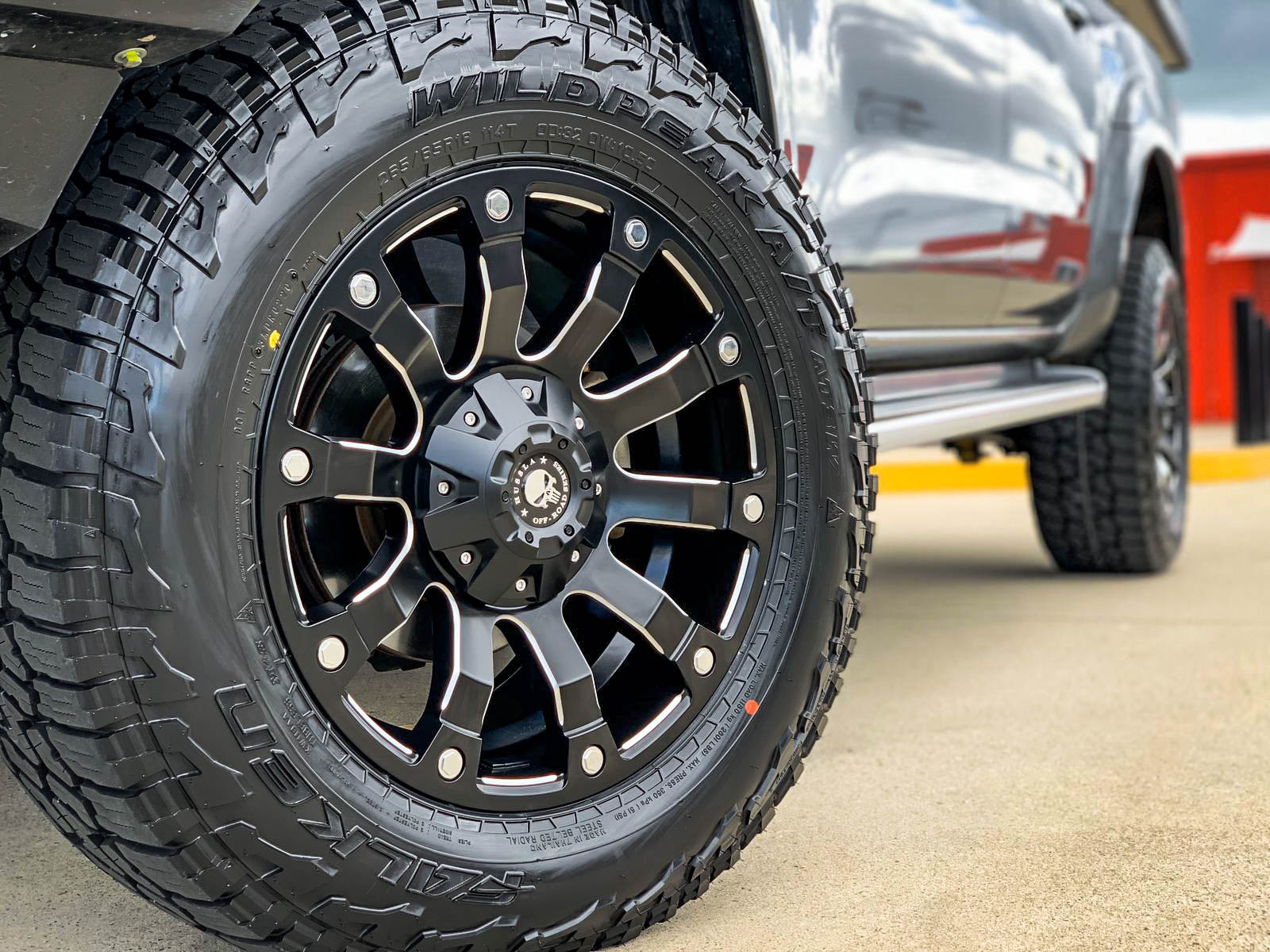 nissan navara hussla punisha flat black milled spokes wheel #3237
