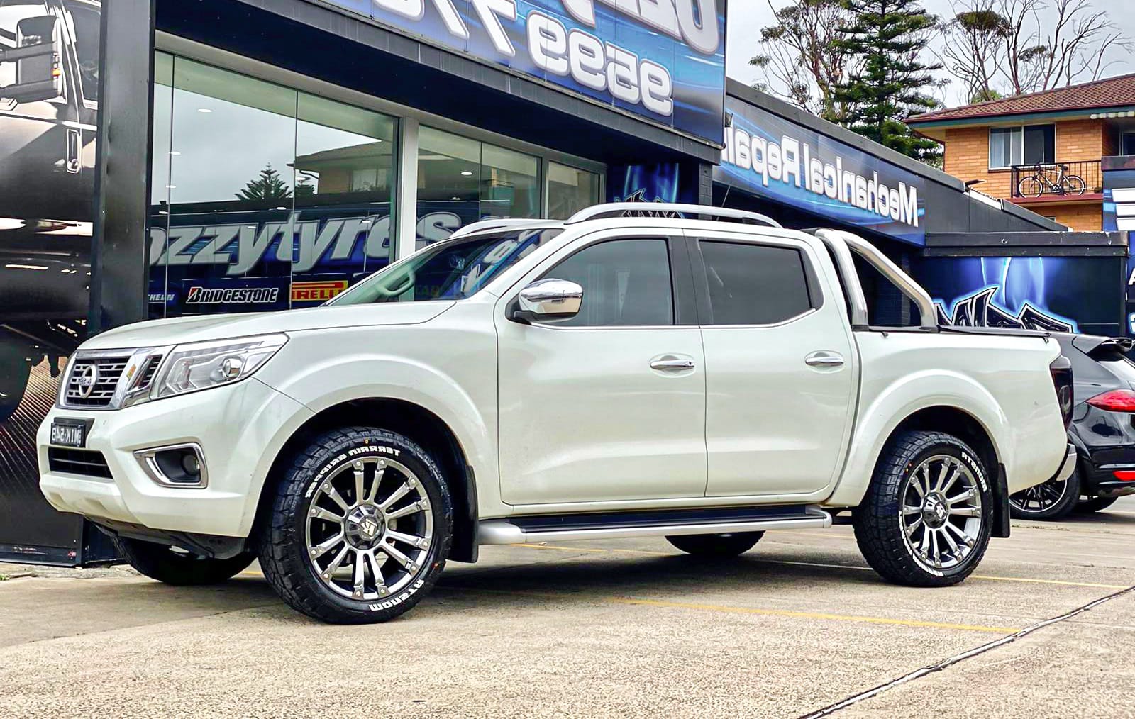 NISSAN NAVARA HUSSLA AMBUSH HYPER BLACK CHROME BOLTS Wheel #3359