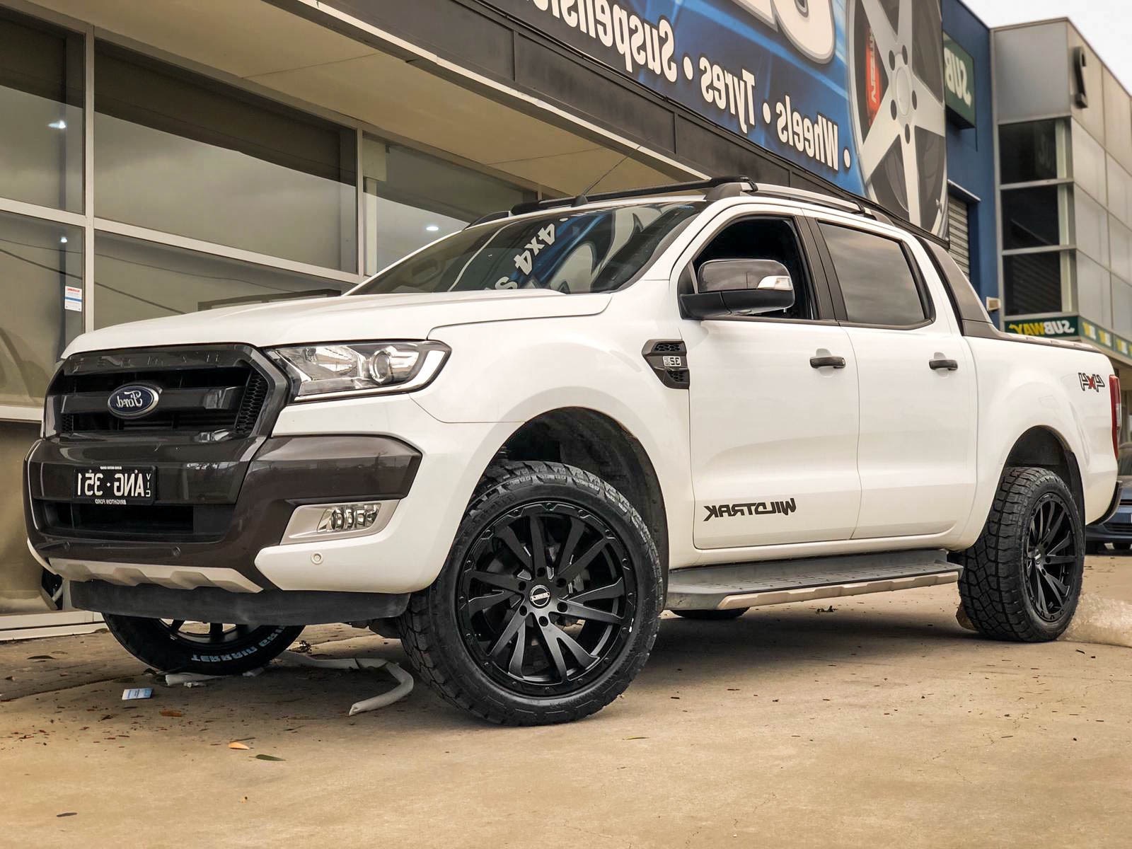 FORD RANGER HUSSLA SS2 MATTE BLACK BLACK BOLTS Wheel #3635
