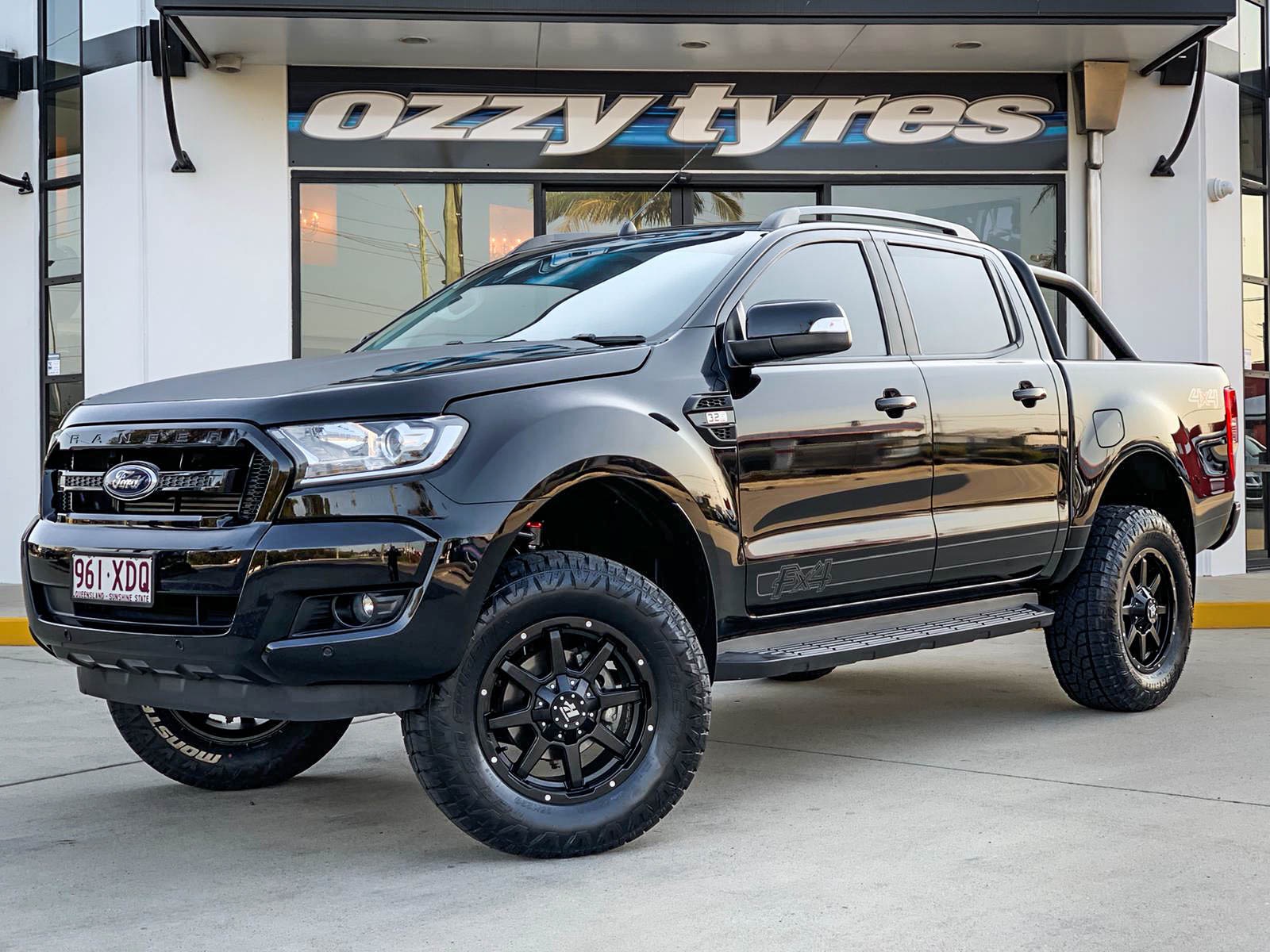 FORD RANGER HUSSLA STEALTH MATTE BLACK #3638