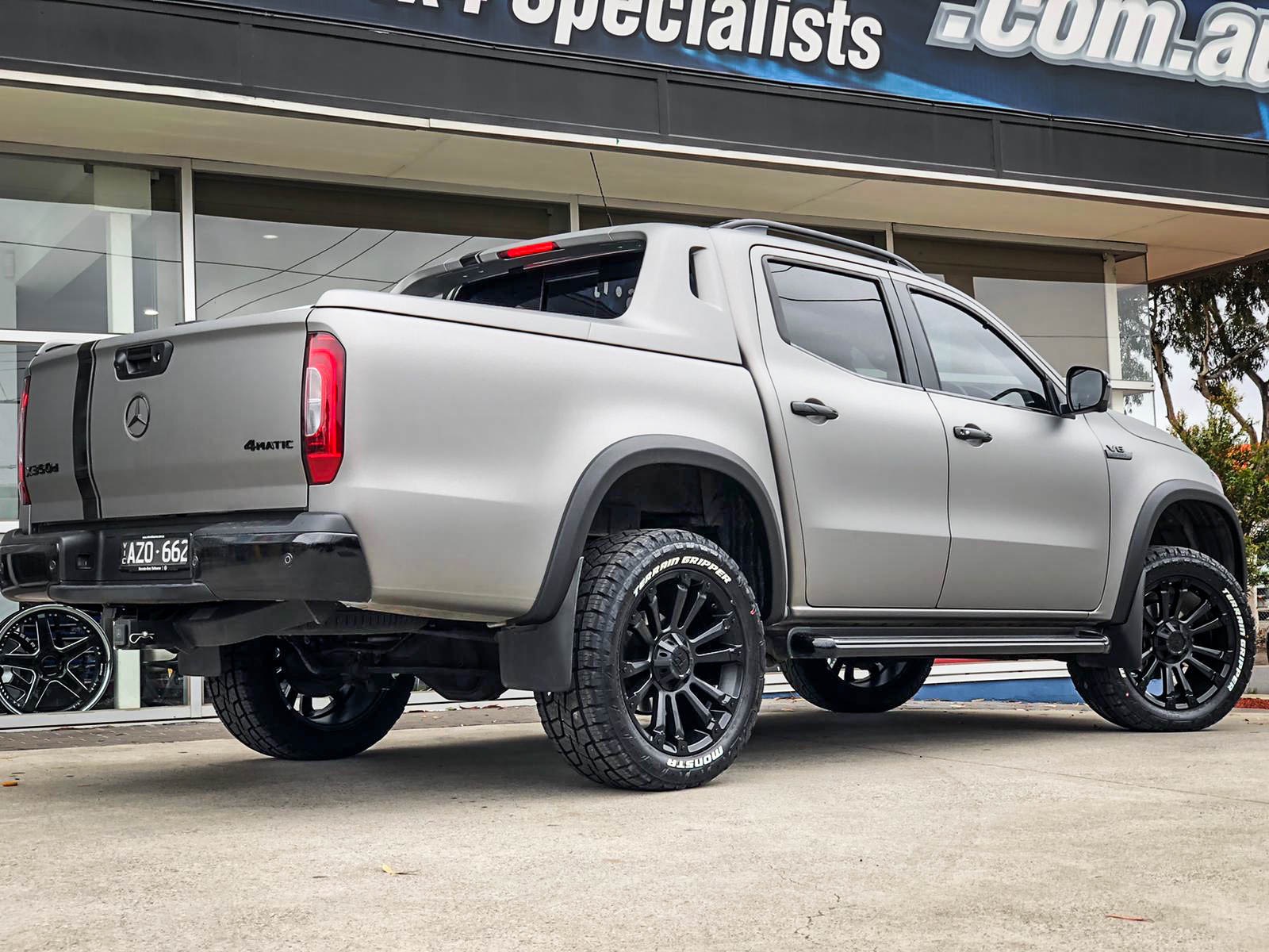 mercedes-benz x-class hussla ambush matte black wheel #3678