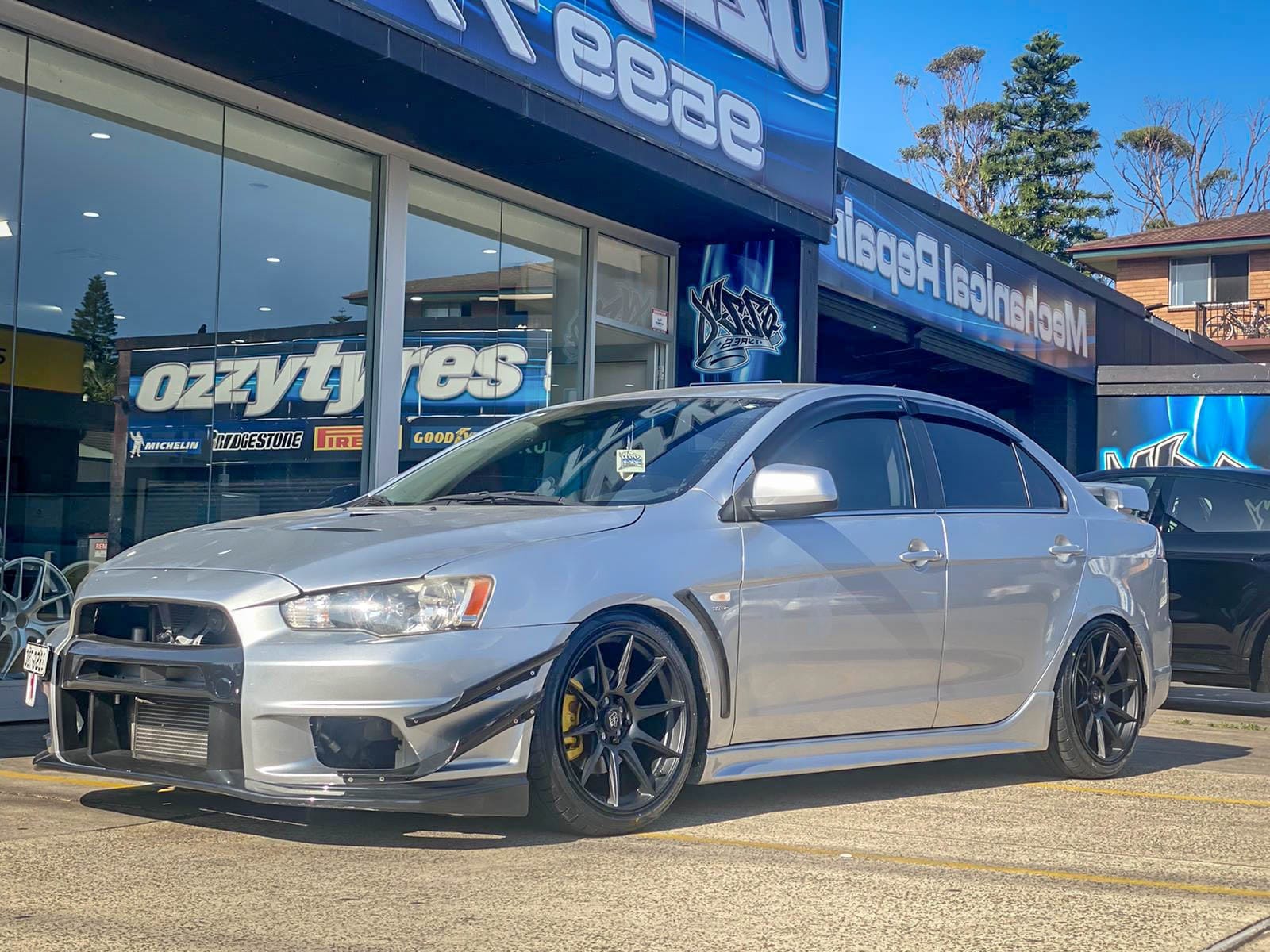 mitsubishi lancer hussla 027 matte black wheel #4675