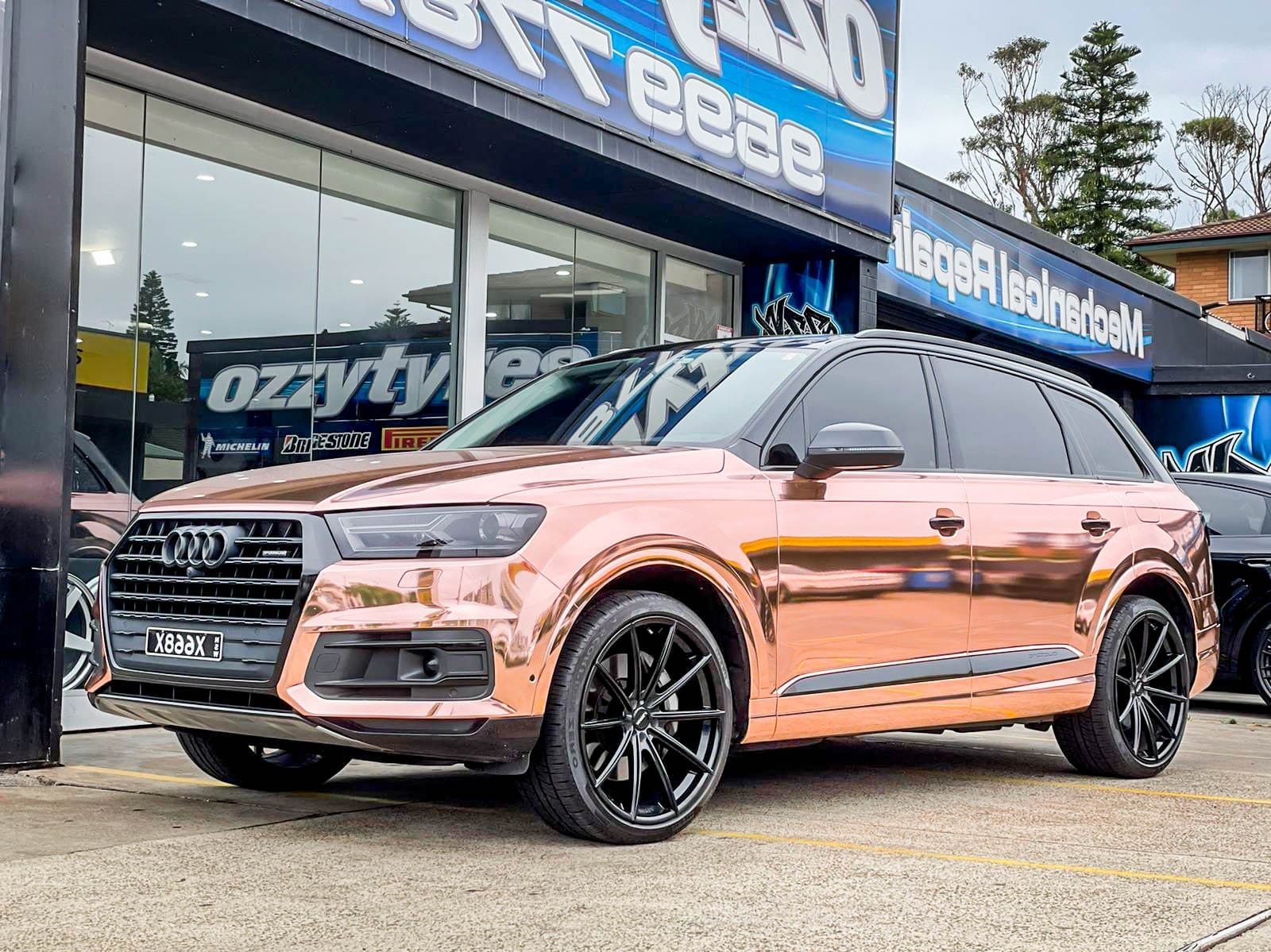 audi q7 hussla moz gloss black wheel #4738