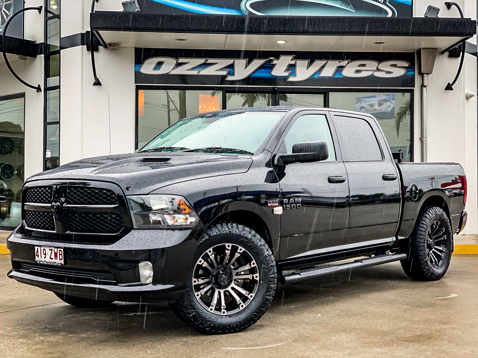 ram 1500 hussla ambush gloss black dark tint face wheel #5439