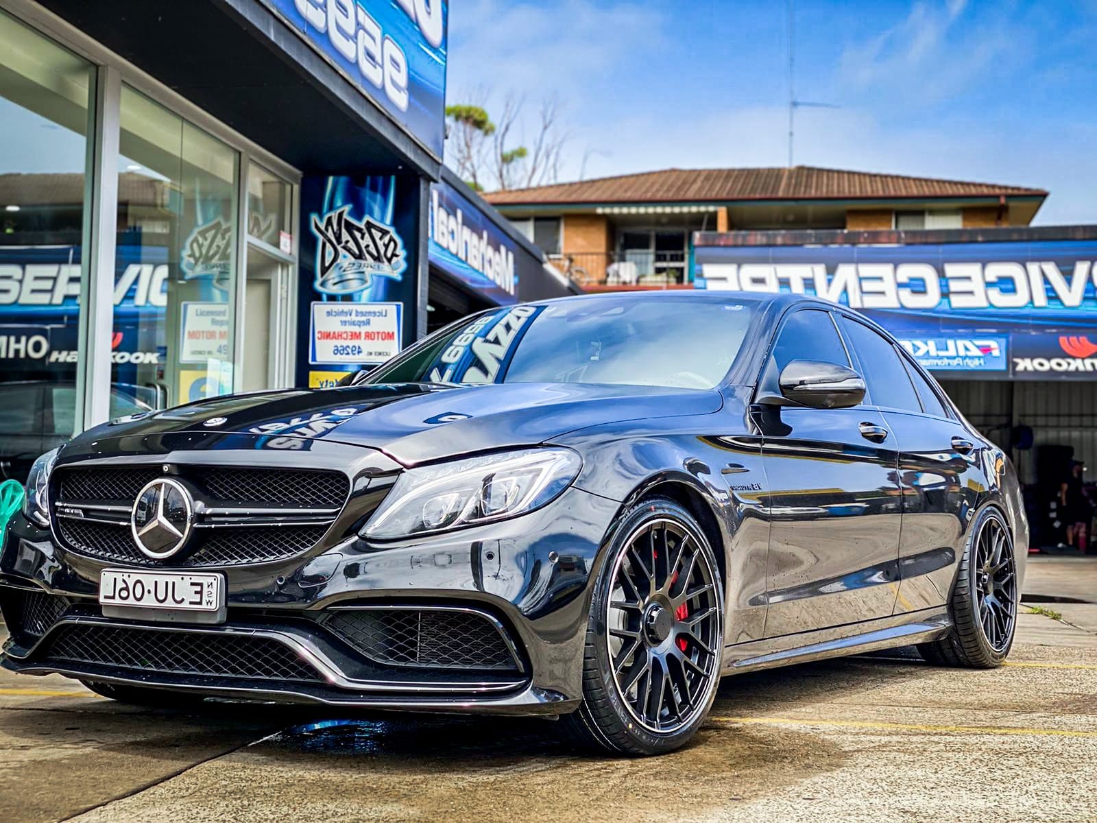 mercedes-benz c-class amg euro spec replica mesh 851 satin black ...