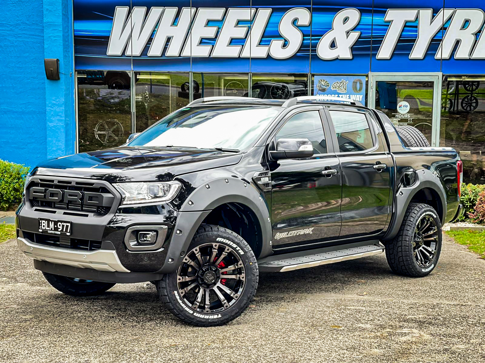 FORD RANGER HUSSLA AMBUSH GLOSS BLACK DARK TINT FACE Wheel #5860