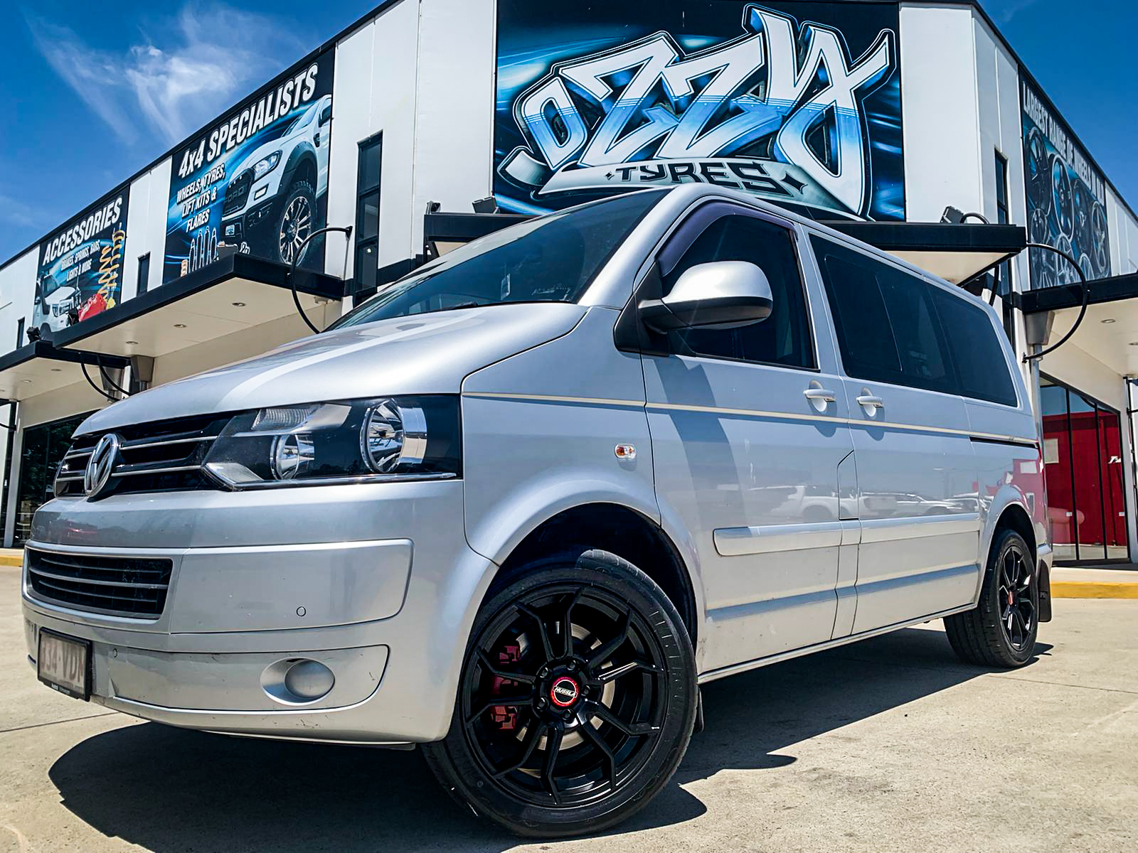 volkswagen multivan hussla royalty matte black wheel #5997