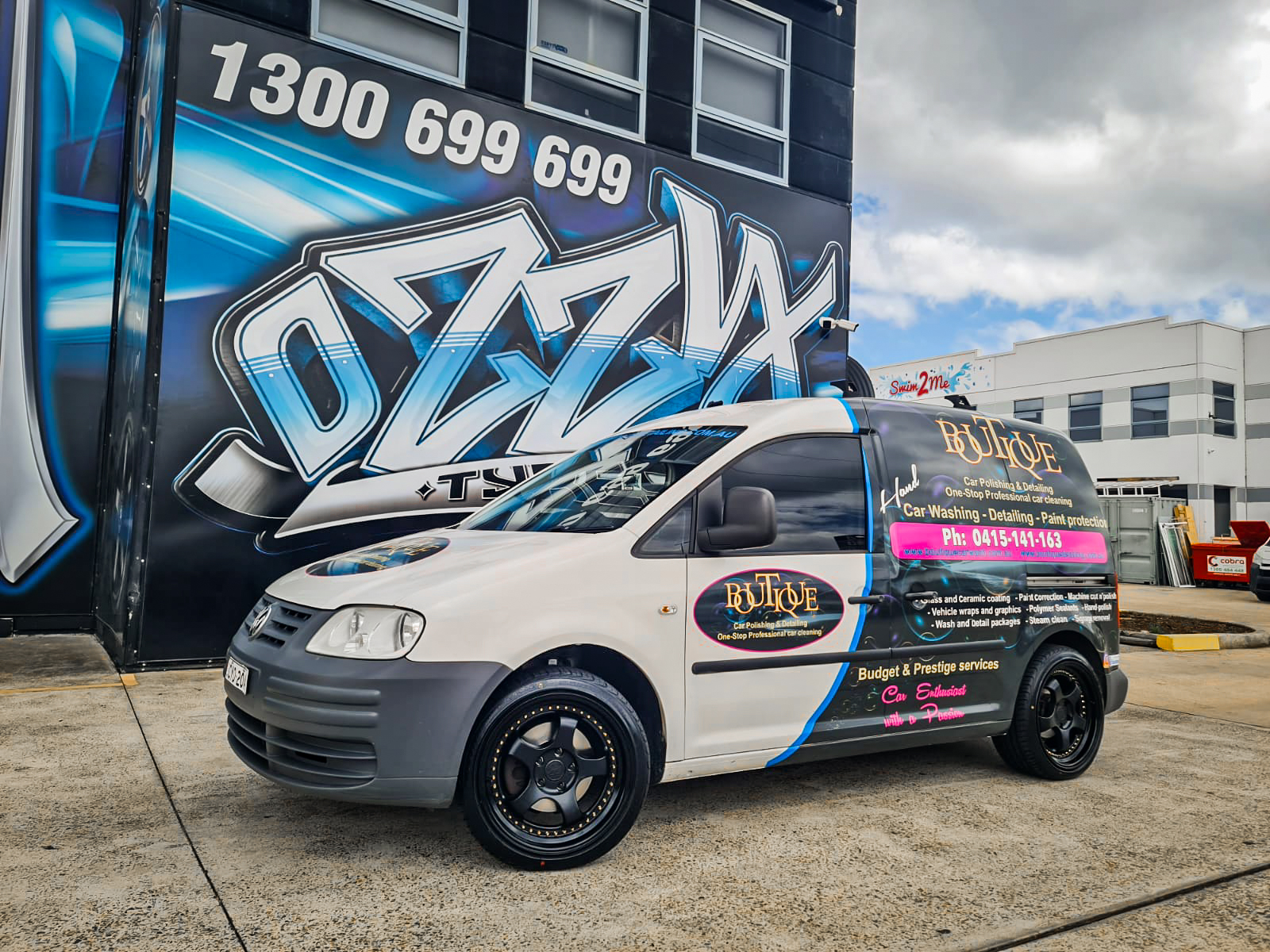 VOLKSWAGEN CADDY VAN HUSSLA ZEN MATTE BLACK GOLD RIVETS GLOSS BLACK LIP ...