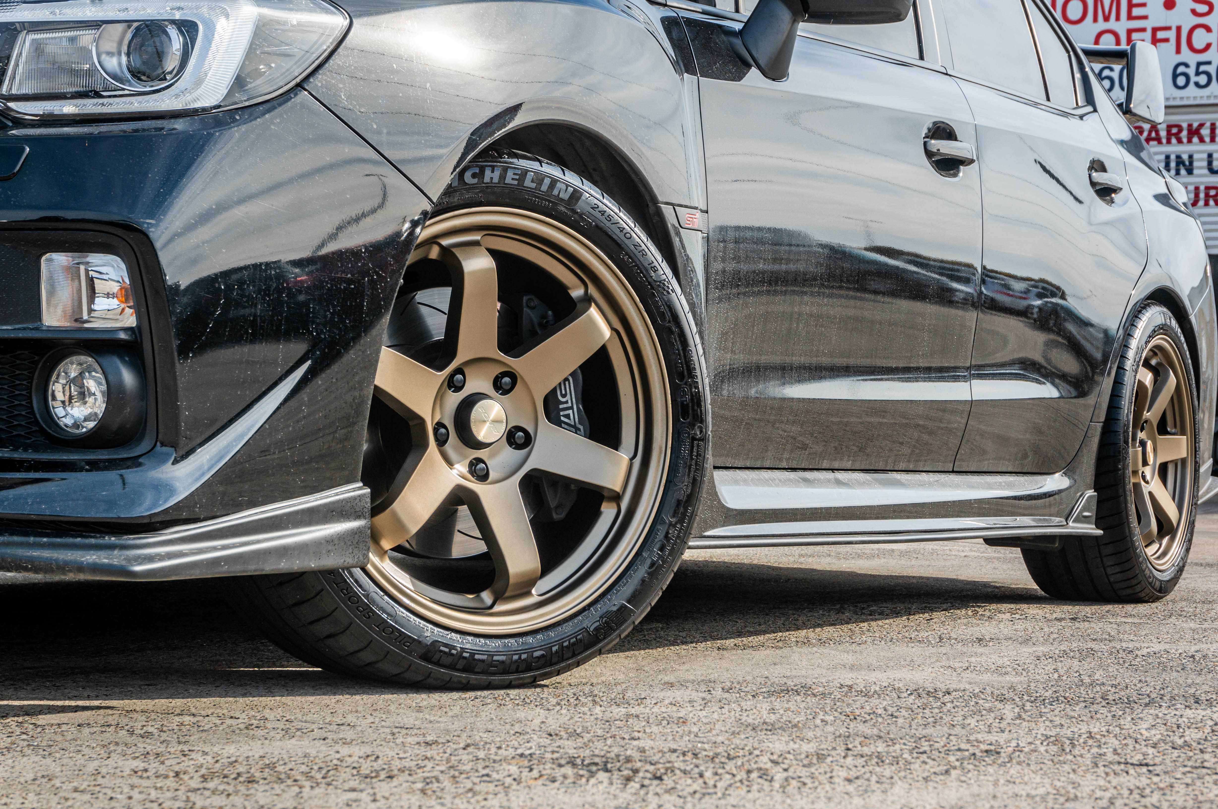 subaru wrx sti avid av-06 matte bronze wheel #6396