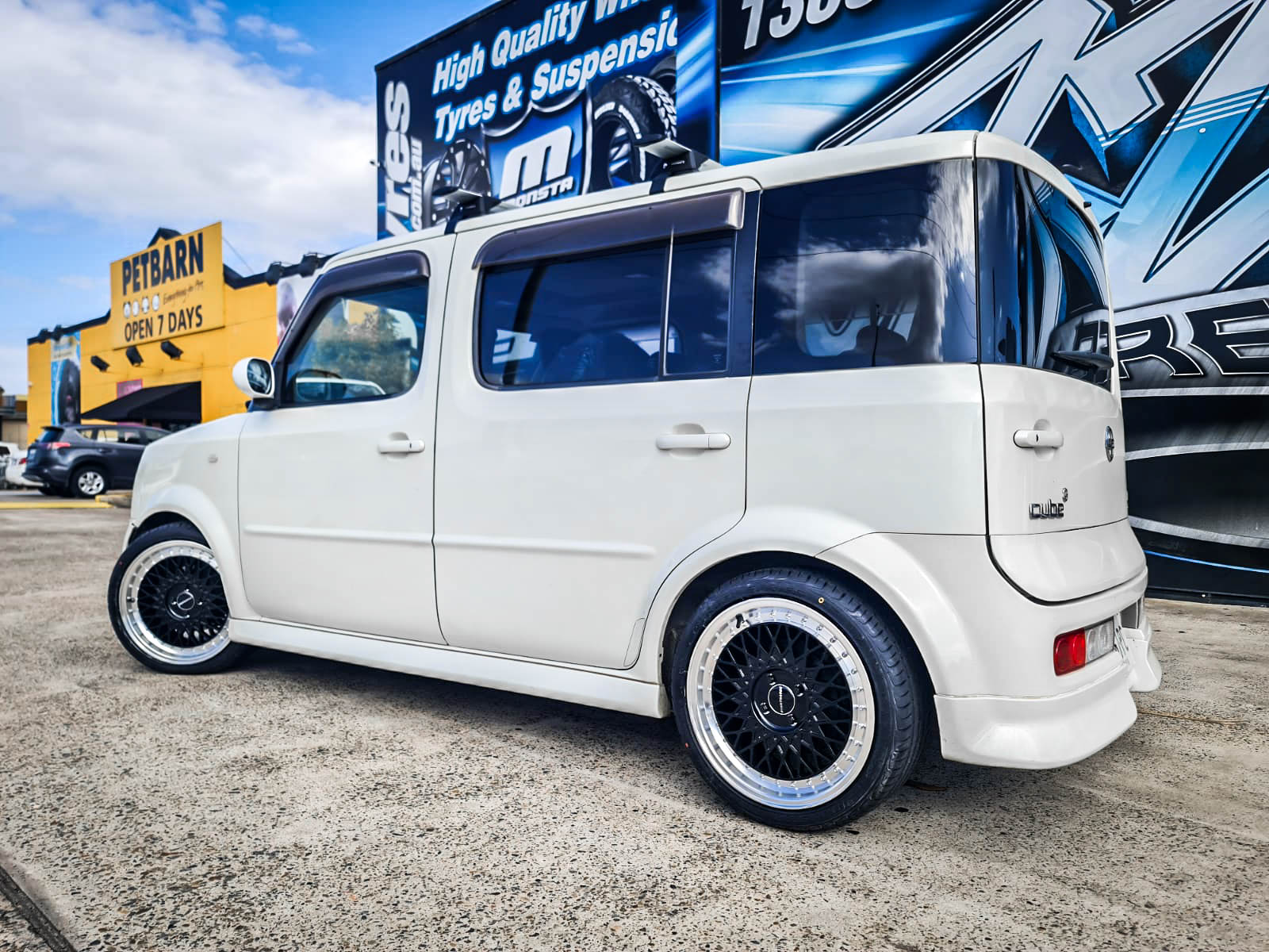 nissan cube avant garde m220 gloss black machined lip wheel #6462