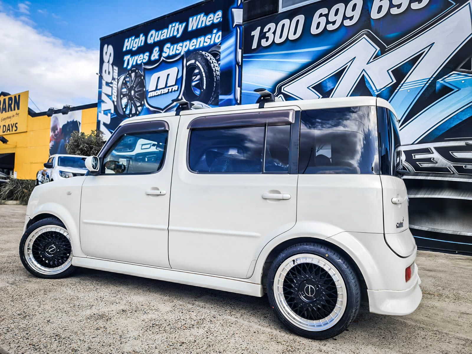 nissan cube avant garde m220 gloss black machined lip wheel #6462