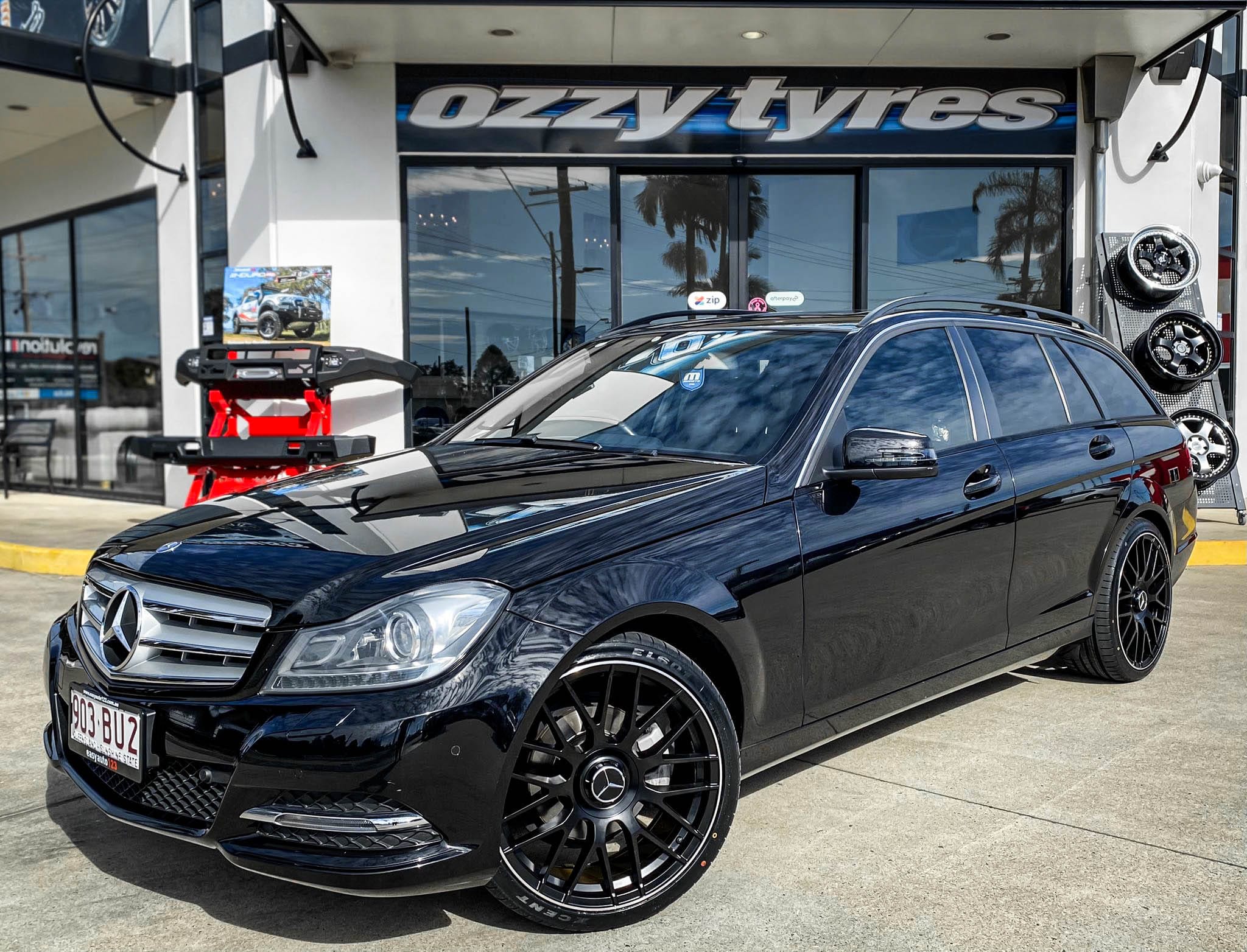 MERCEDES-BENZ C-CLASS EURO SPEC REPLICA MESH 851 SATIN BLACK MACHINED ...