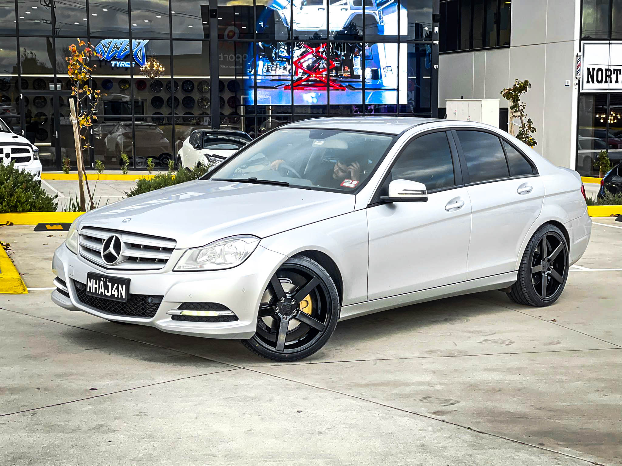 mercedes-benz c-class hussla billz gloss black wheel #8895