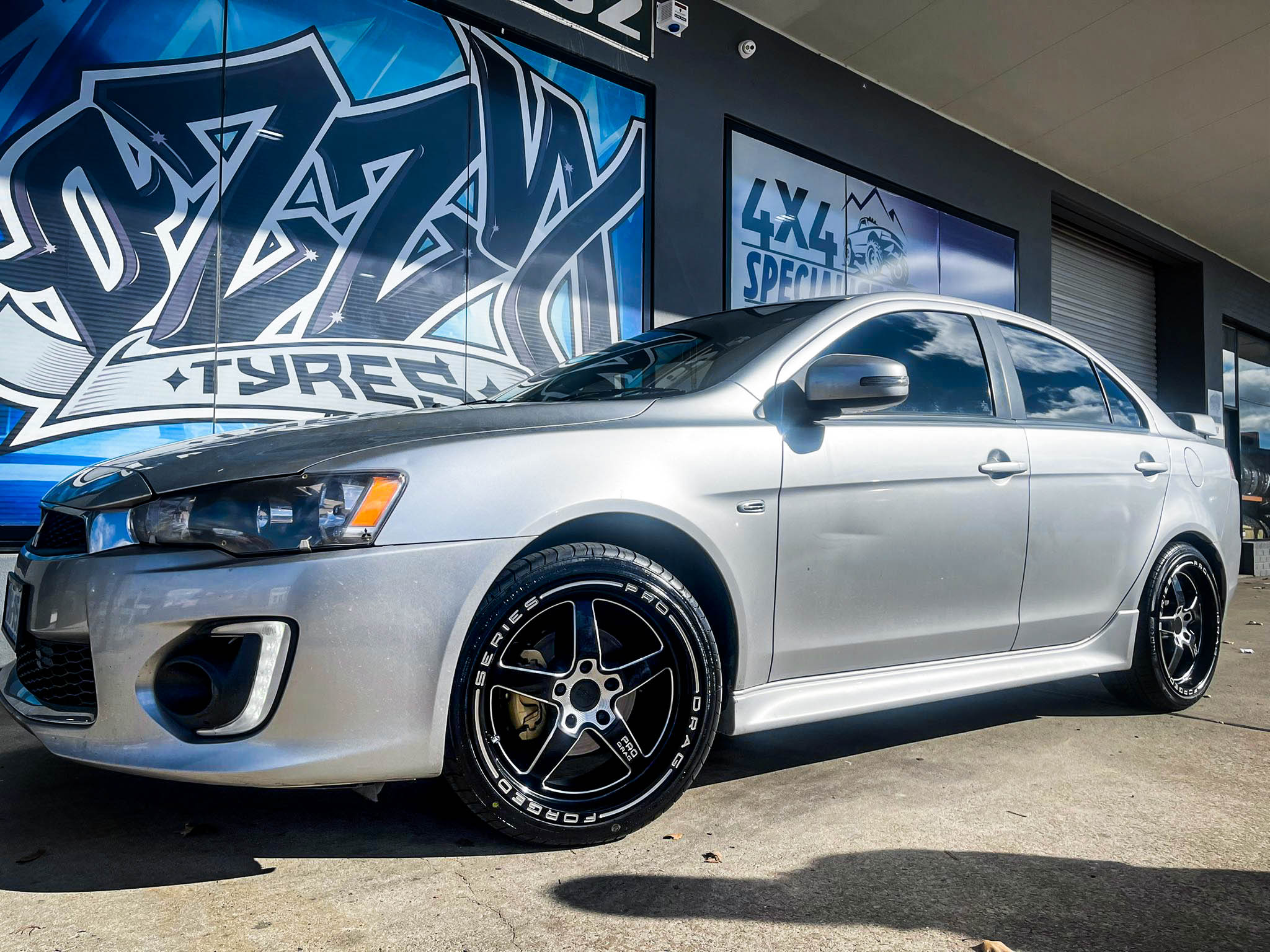 mitsubishi lancer pro drag pd1 bb black lip wheel #8896