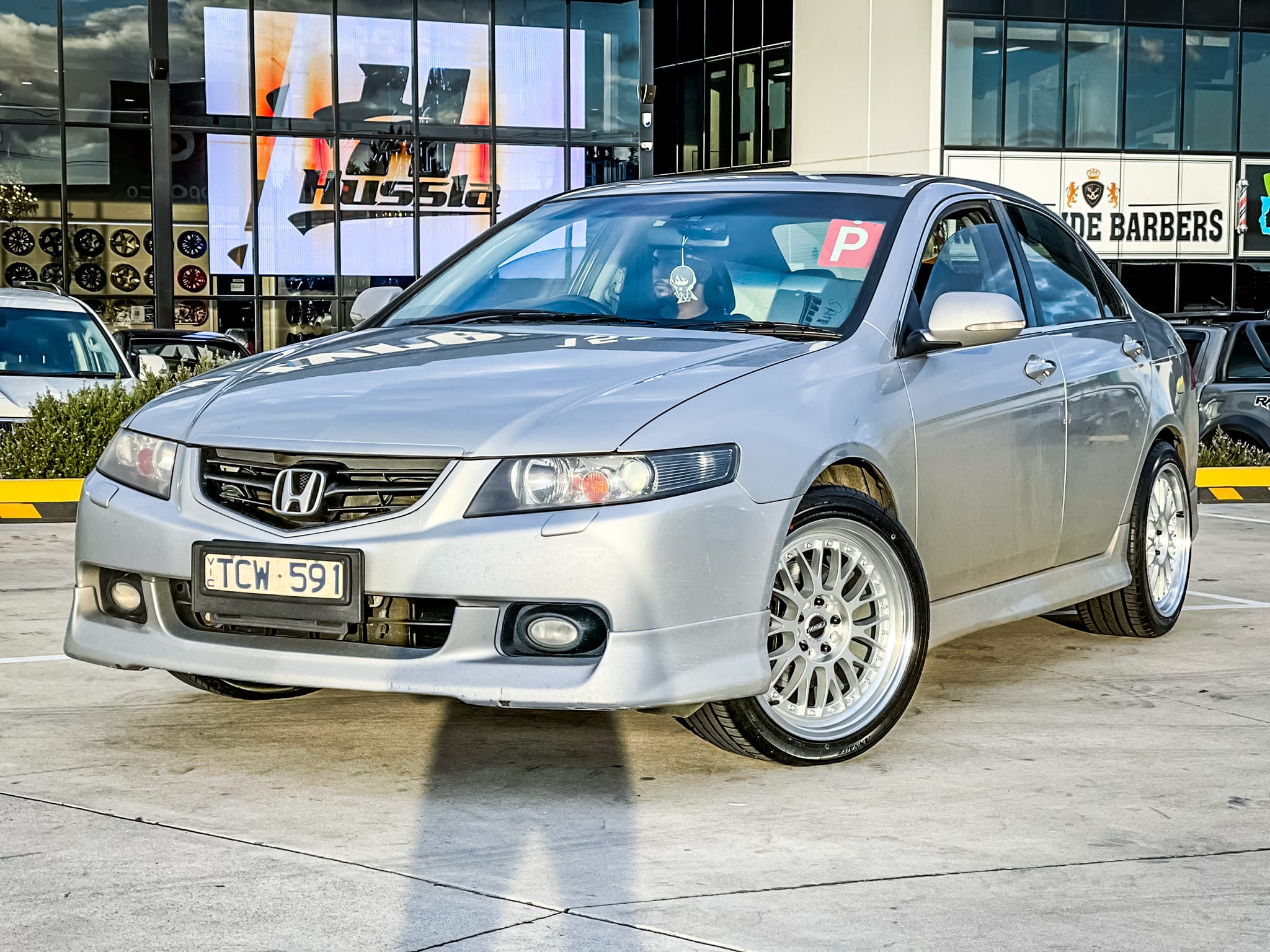 honda accord hussla 021 silver machined lip wheel #8971