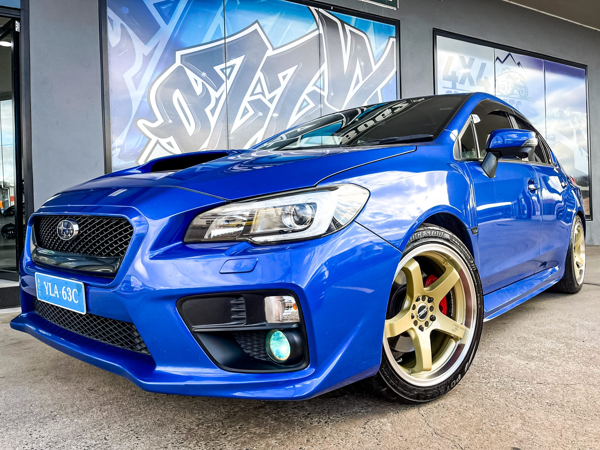 SUBARU WRX HUSSLA GT GOLD POLISHED LIP Wheel #8997