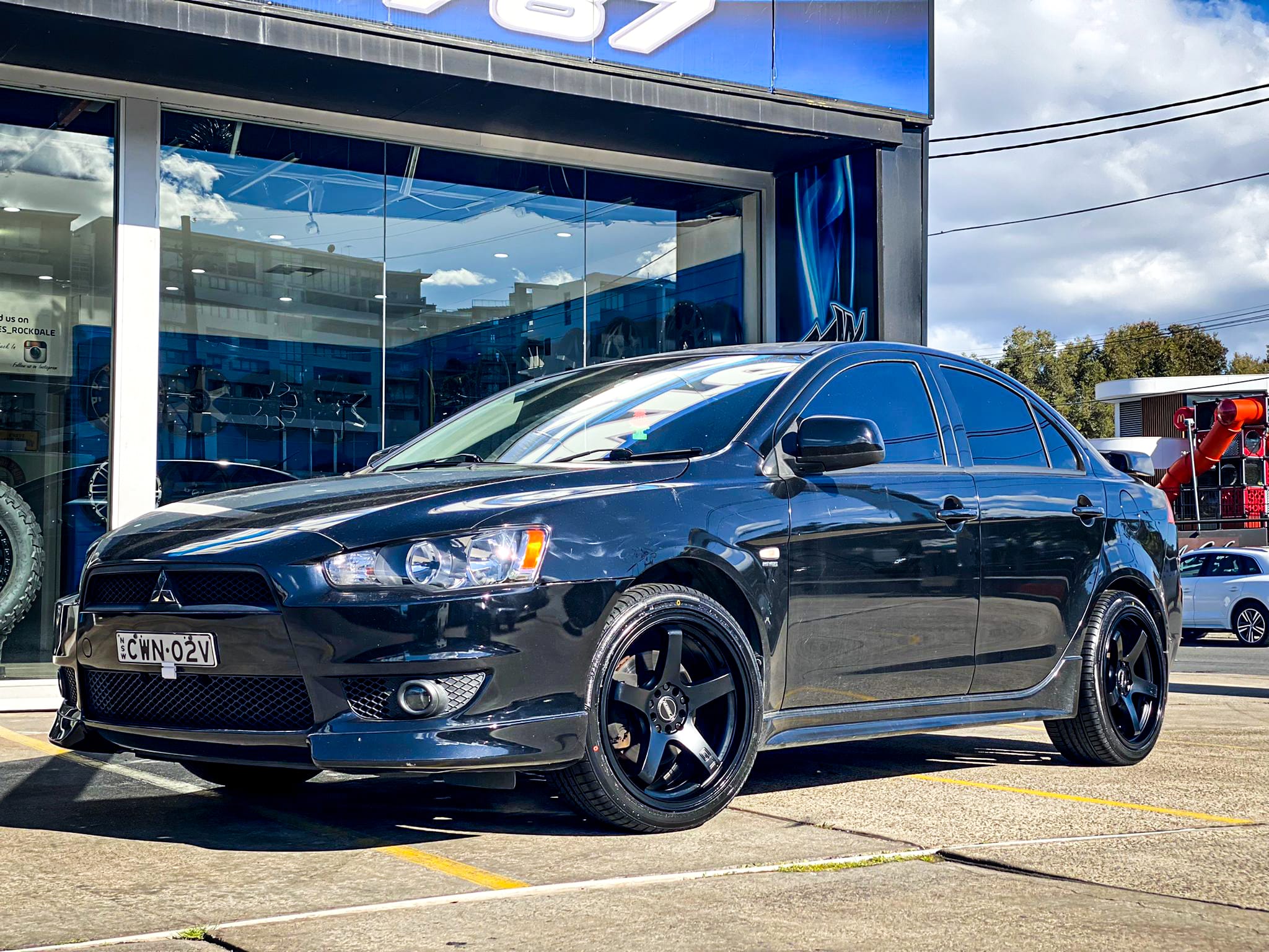 MITSUBISHI LANCER HUSSLA GT FULL MATTE BLACK Wheel #9430