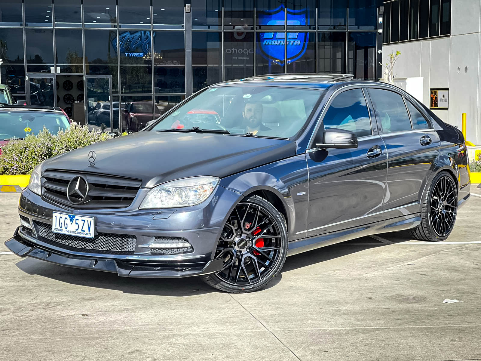 MERCEDES-BENZ C-CLASS HUSSLA LIT GLOSS BLACK DARK TINT FACE Wheel #9694