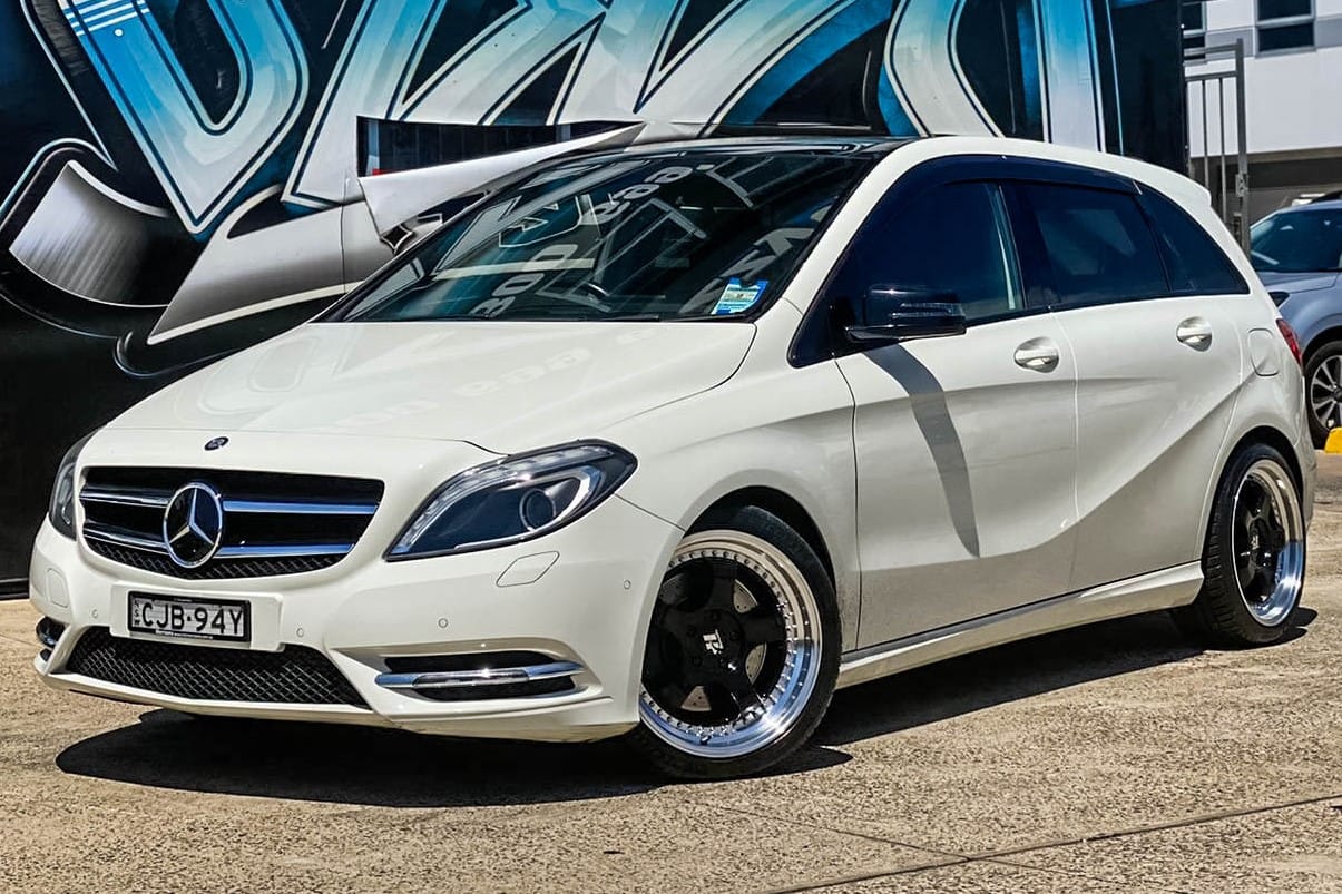 mercedes-benz b-class hussla zen gloss black chrome rivets machined lip ...